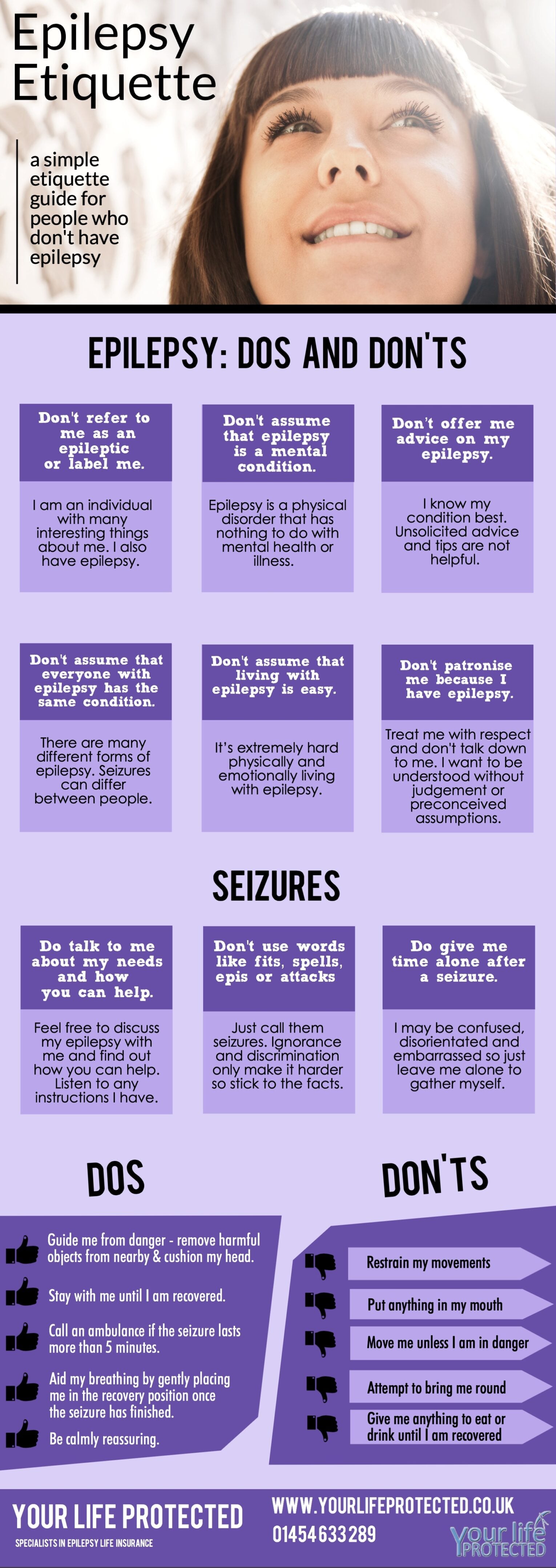 Epilepsy Etiquette Guide. Epilepsy Infographic | YLP - Your Life Protected